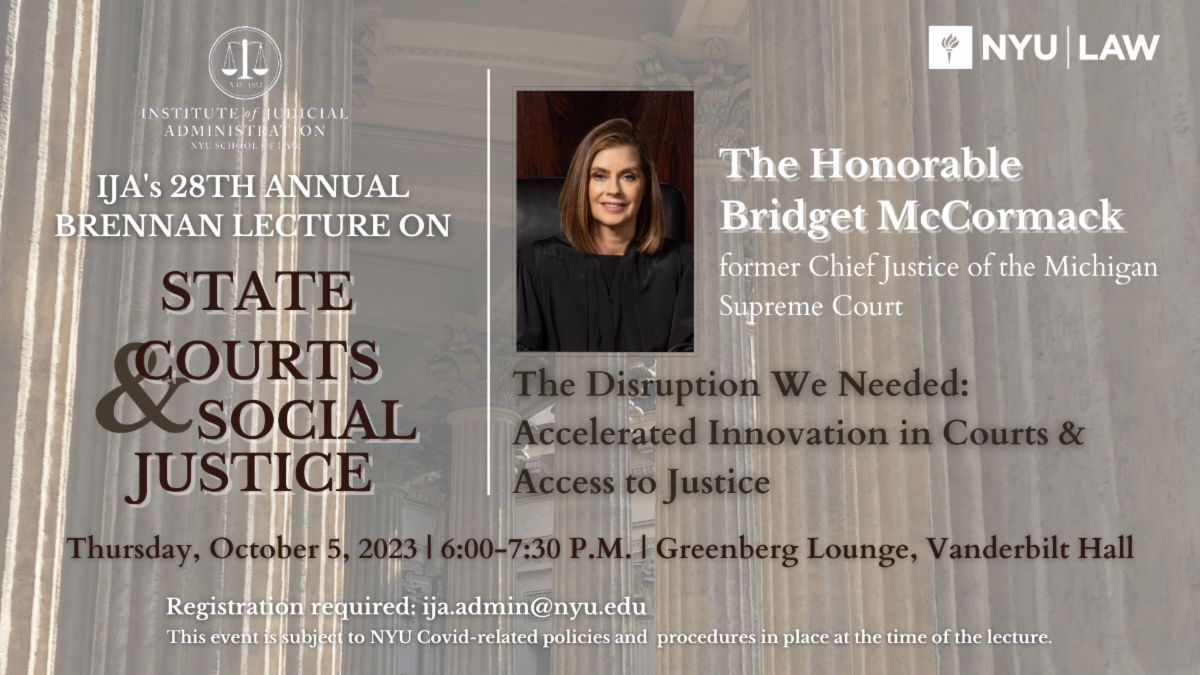 The Institute of Judicial Administration at NYU School of Law